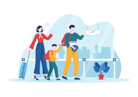 Plantilla De Inmigración Ilustración Plana De Dibujos Animados