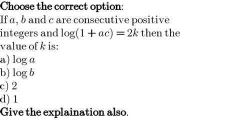choose the correct option if a b and c are consecutive positive
