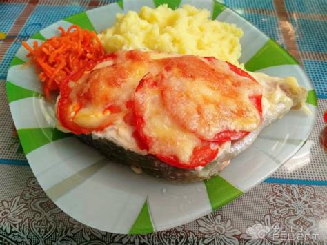 Рецепт Красная рыба запеченная в духовке с овощами и сыром
