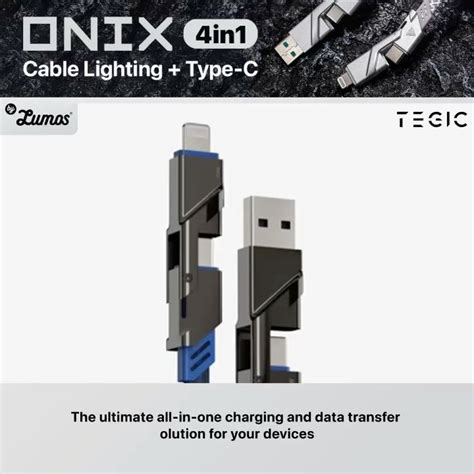 Tegic Onix 5 0 Pro 4 In 1 Charging Cable Usb To C Usb To L C To L C To