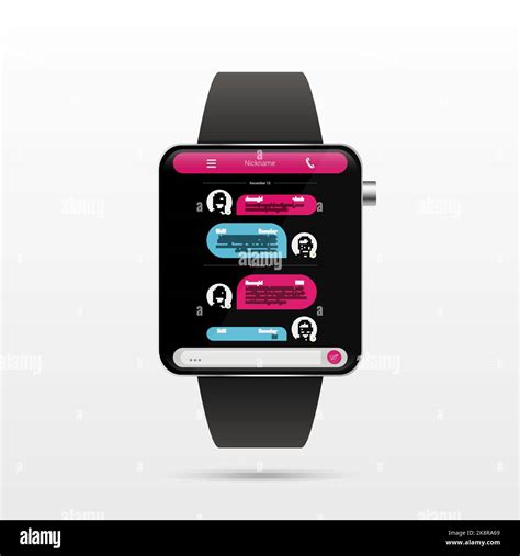 Smartwatch Social Media Networks User Interface Vector Illustration