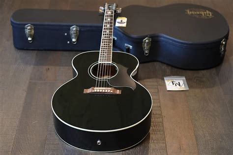 2000 Gibson J 180 Acoustic Electric Jumbo Guitar Black Reverb