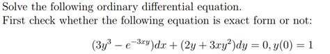 Solved Solve The Following Ordinary Differential Quation Chegg