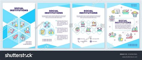 Social Institutions Brochure Template Set Rules Stock Vector Royalty