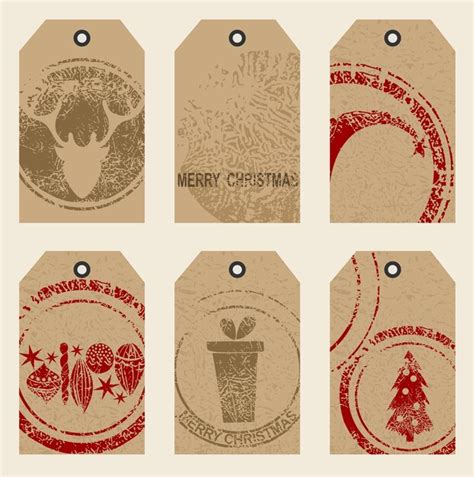 Premium Vector Christmas Tags Set