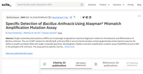 Specific Detection Of Bacillus Anthracis Using Ataqman® Mismatch Amplification Mutation Assay