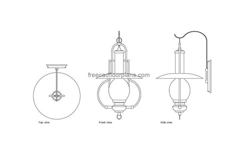 Lantern Wall Sconce Free Cad Drawings