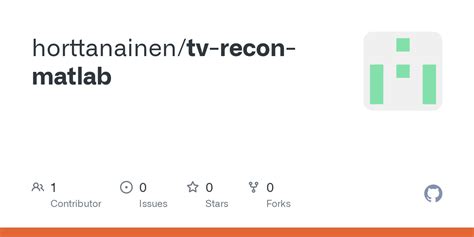 Github Horttanainentv Recon Matlab