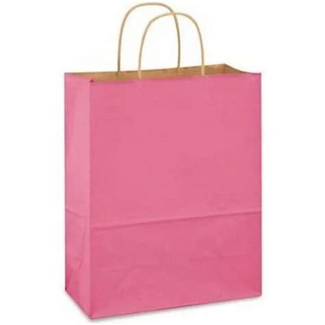 Pink Plain Loop Handle Paper Bag For Shopping Capacity 5kg At Rs 5