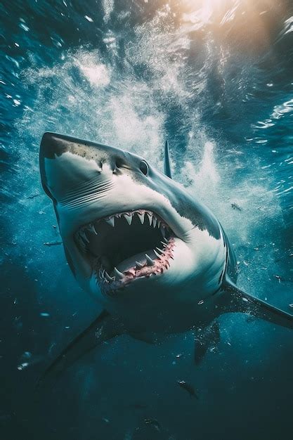 Un Tiburón Con La Boca Abierta Foto Premium