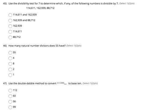 Solved Use The Divisibility Test For To Determine Chegg