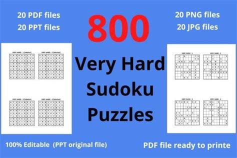 Very Hard Sudoku Puzzles Bundle Bundle · Creative Fabrica