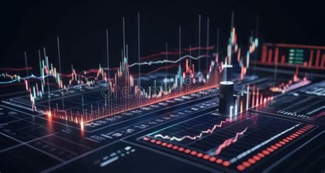 Advanced Technology Interface With Digital Graphs And Charts Stock