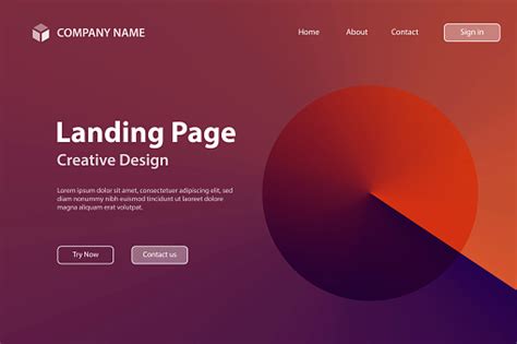 방문 페이지 템플릿 빨간색 그라데이션 색상으로 추상적 인 디자인 트렌디 한 배경 0명에 대한 스톡 벡터 아트 및 기타 이미지 0명 3차원 형태 가상현실 Istock