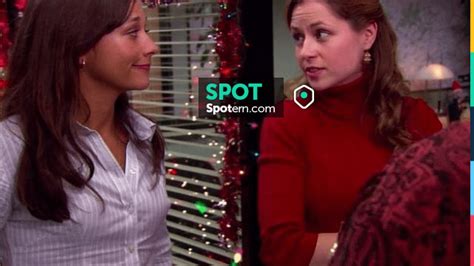 Red Turtleneck Of Pam Beesly Jenna Fischer In The Office S03e10