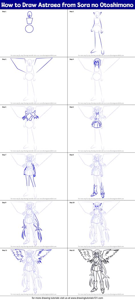 How To Draw Astraea From Sora No Otoshimono Sora No Otoshimono Step