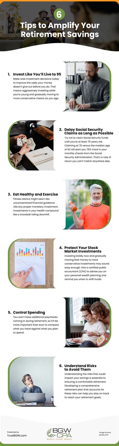 6 Tips To Amplify Your Retirement Savings Infographic Infographic Plaza