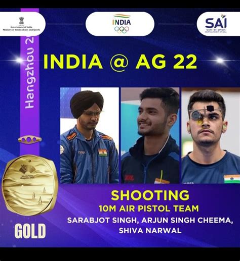 Indian Mens 10m Air Pistol Team Sarabjot Singh Arjun Singh Cheema