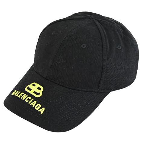 Balenciaga 巴黎世家 帽沿電繡logo棒球帽黑螢光黃 Pchome 24h購物