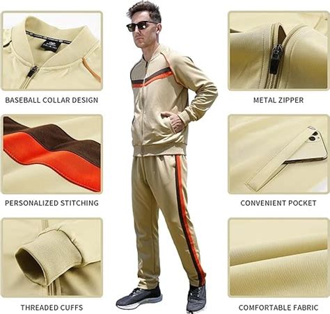 W Jianwang Mens Casual Tracksuits Long Sleeve Jogging Suits Sweatsuit Sets