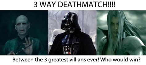 Sephiroth Vs Darth Vader Vs Voldemort Sephiroth Voldemort Villians