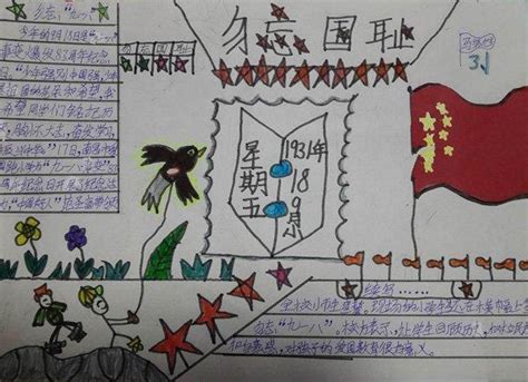 纪念九—八事变手抄报一等奖模板，九一八事变勿忘国耻手抄报教程 16张九一八手抄报美景图片网