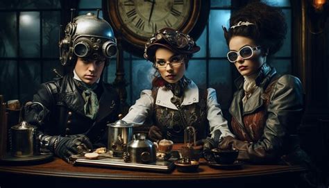 Toma Fotografías De Modelos Vestidas Con Trajes Inspirados En Steampunk