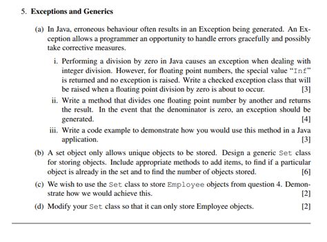 Solved Exceptions And Generics A In Java Erroneous Chegg