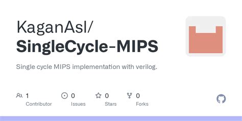 Github Kaganasl Singlecycle Mips Single Cycle Mips Implementation