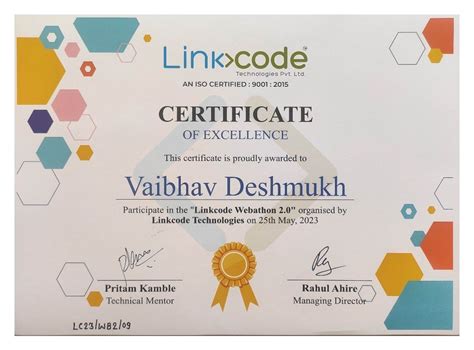 vaibhav deshmukh on linkedin webathon linkcodetechnologies git
