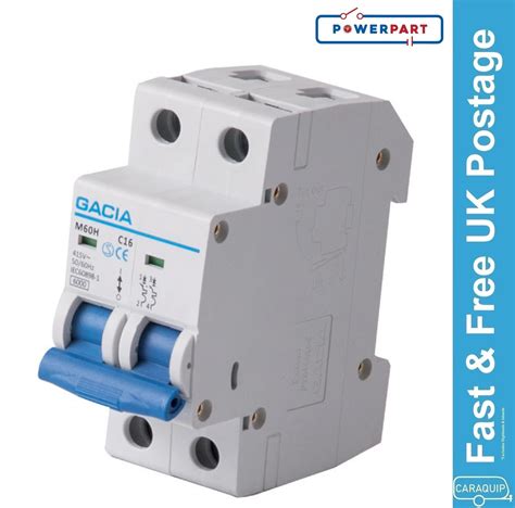 Uk Gacia 10 Amp Double Pole Mcb
