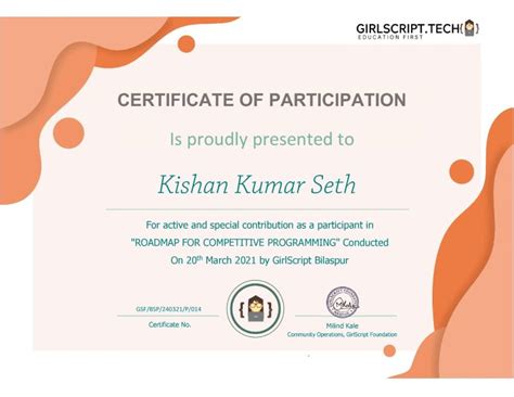 Kishan Kumar Seth On Linkedin Cp Girlscript
