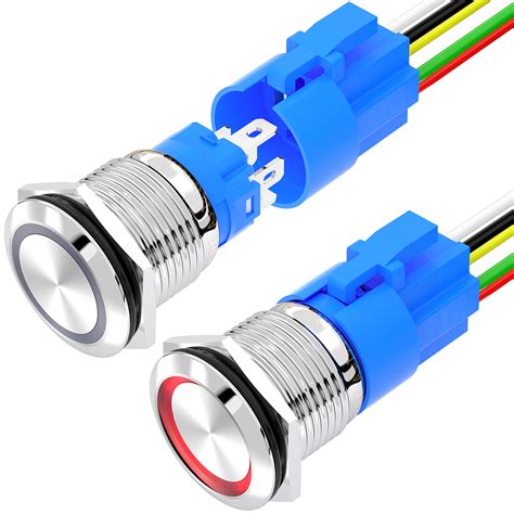 LAS F W E MM Waterproof Push Button With Ring LED DAIER