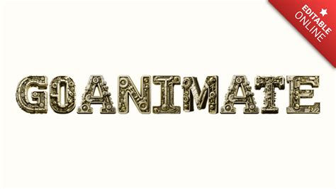 Goanimate Gold Robot Font Text Effect Generator