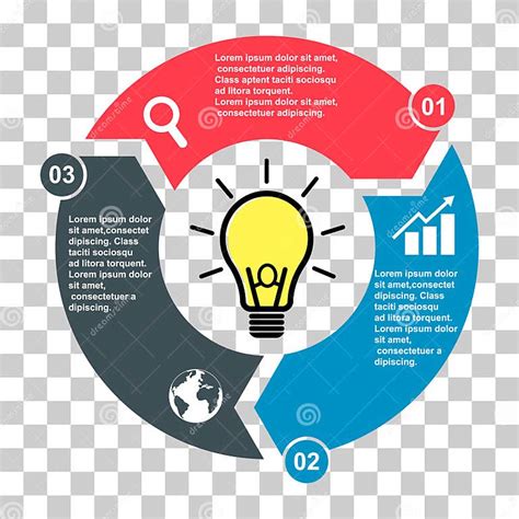 Chart Infographic Business Template Icon Pie Circle Diagram Visualization Vector Illustration