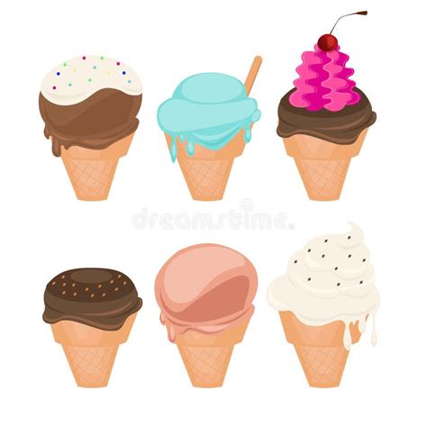 Ice Cream Balls In Cup Ice Cream In Cone Stock Vector Illustration