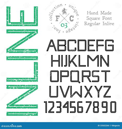 Inline Retro Font Cartoon Vector 43229441