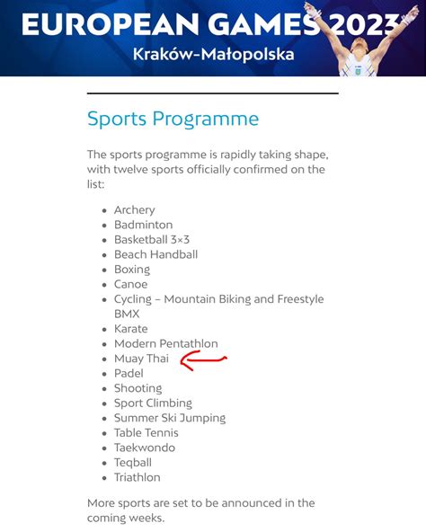 มวยไทยได้รับการบรรจุเข้าเป็นกีฬาชิงเหรียญใน European Games 2023 Pantip