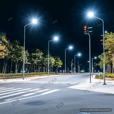 Ai创作图夜晚城市红绿灯路口 夜晚的红绿灯路口 马路灯光 路灯景片 红绿灯夜景 路灯下的马路 夜景交通信号灯 城市街道马路照明 马路红绿灯路口