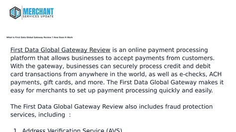 What Is First Data Global Gateway Review How Does It Work By Peter