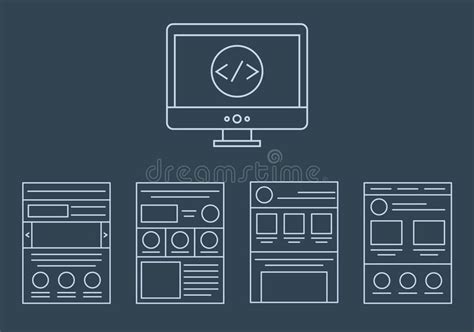 vektorsammlung web entwicklungs ikonen html vektor abbildung