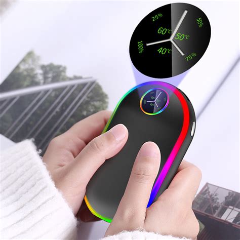 머레이 레인보우 Led 온도표시 손난로 보조배터리 블루문씨앤씨