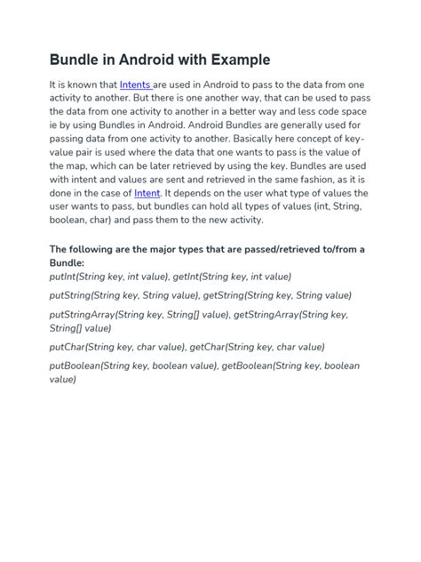10 bundle in android intent pdf android operating system string