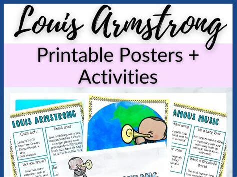 Louis Armstrong Printable Activities Posters Bulletin Board Set