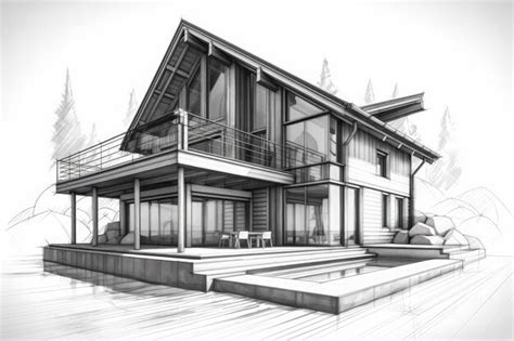 Premium AI Image House With A Spacious Deck And Elegant Stairs Generative AI