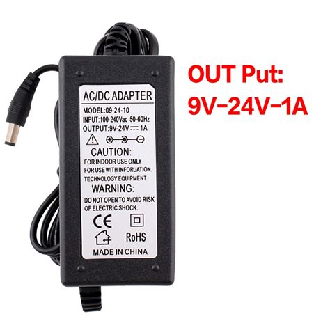 3 24V 1A AC para DC Adaptador de alimentação de tensão ajustável Fonte de alimentação universal