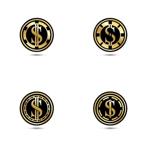 Pièce Dor Avec Signe Dollar Illustration Vectorielle Icône De Pièce De