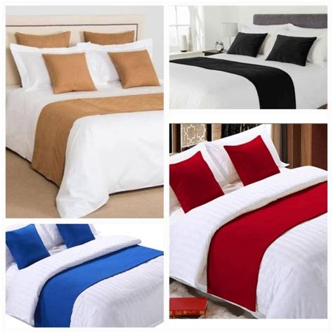 Jual Bed Runner Hotel Polos Micro Bed Scraft Selendang Kasur Custom Ukuran Mewah Murah Shopee