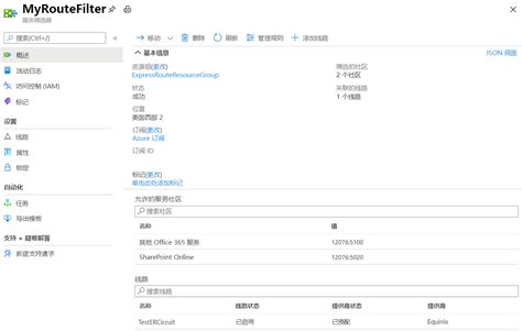 为 Microsoft 对等互连配置路由筛选器 Azure 门户 Microsoft Learn