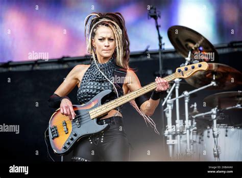 Solvesborg Sweden 08th June 2024 Bass Player Tanya Ocallaghan Performs Live With Vocalist